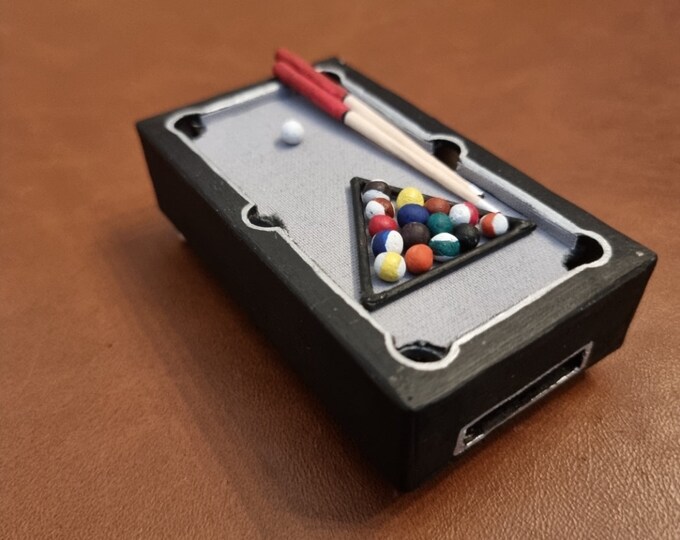 Pool Table/billiard Table Miniature Really Working in Gray and Black 1: ...