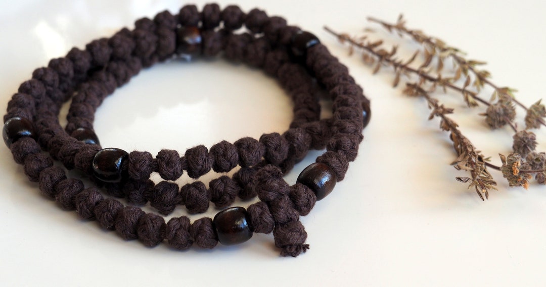 Thick Knots 100% Cotton Brown Komboskini, Semispaced Christian Orthodox ...