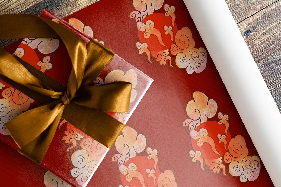 Chinese Clouds Wrapping Paper, Wrapping Paper Roll/sheet, Gift Wrap ...