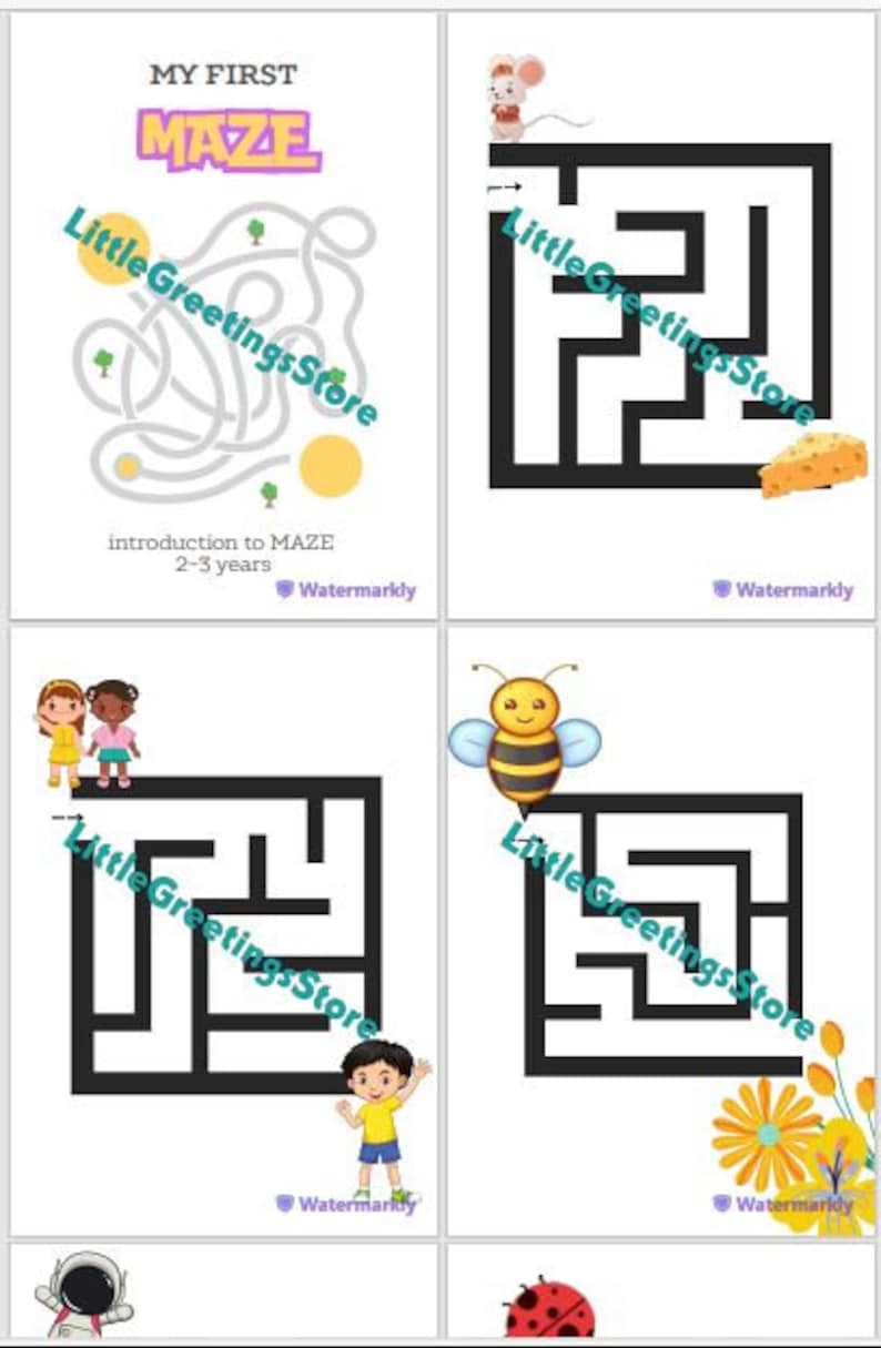 Introduction to Maze: Printable Maze for Toddlers (2-3 Years). 25 Pages ...