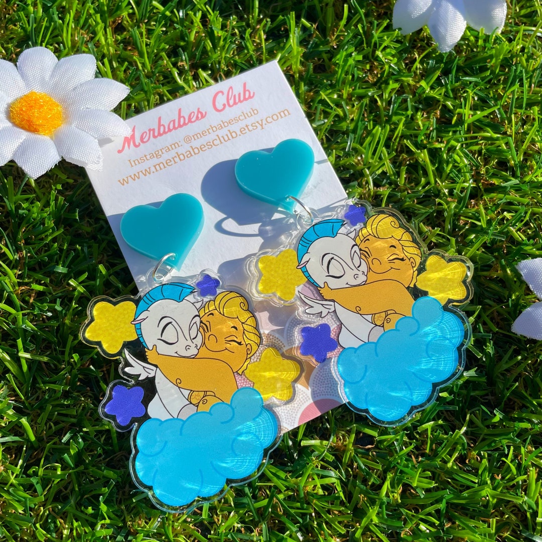 Jumbo His Name is Pegasus Acrylic Laser Cut Earrings - Hercules - Etsy