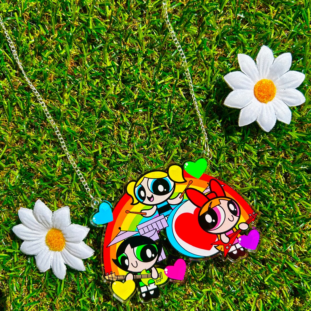 Jumbo Powerpuff Rainbow Band Necklace - the Powerpuff Girls Acrylic ...