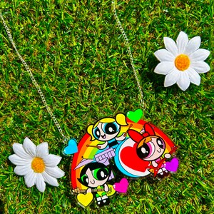 Jumbo Powerpuff Rainbow Band Necklace - the Powerpuff Girls Acrylic ...