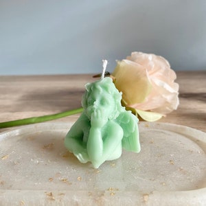 Cherub Pillar Candle | Vegan Soy Wax | Celestial Home Decor | Angelic ...