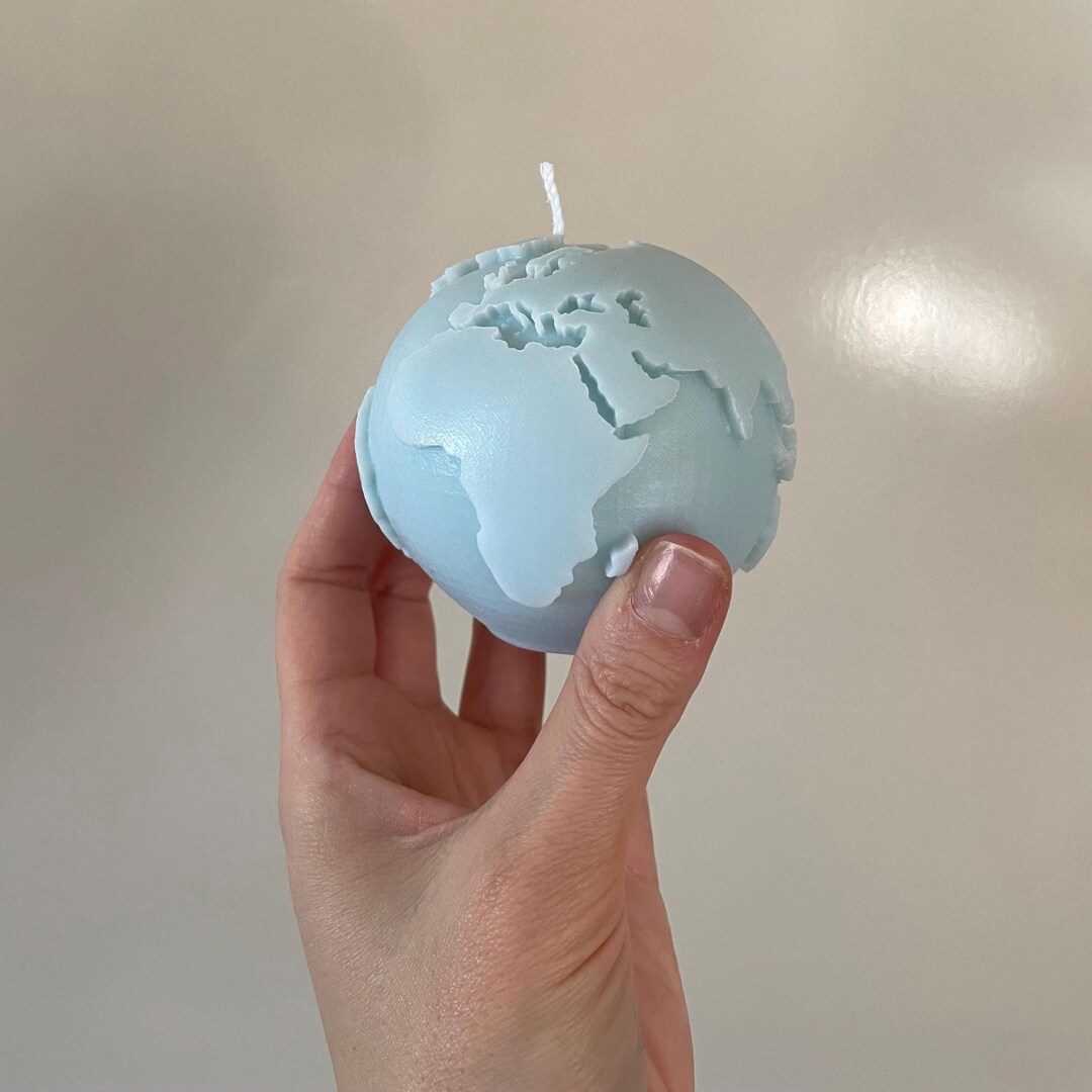 Globe Pillar Candle | World Map | Travel Inspired Home Decor ...
