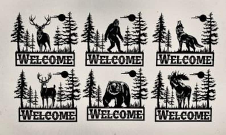 Welcome Signs DXF SVG Format. for Plasma Cutting - Etsy