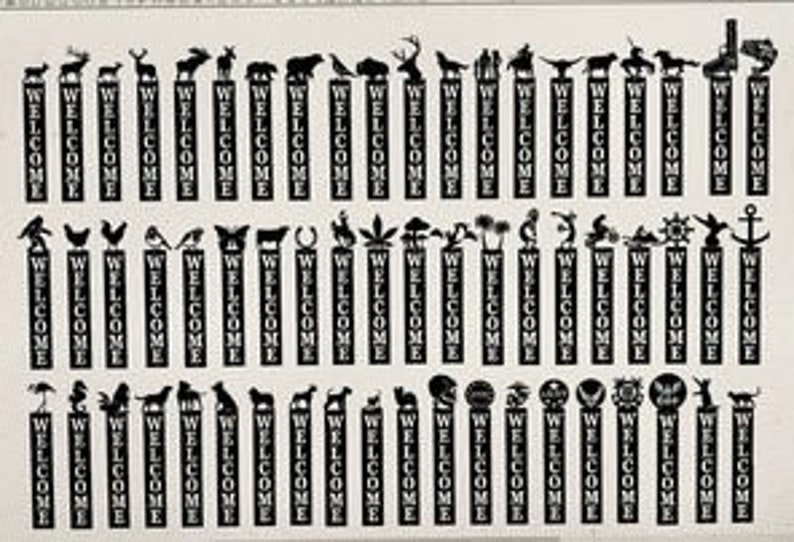 Welcome Vertical Signs Dxf Svg Format for Plasma Cutting - Etsy