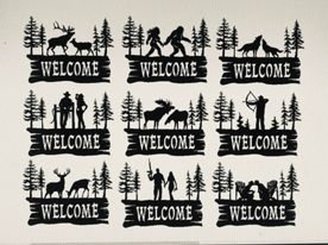 Welcome Wooden Signs for Plasma Cutting DXF SVG - Etsy