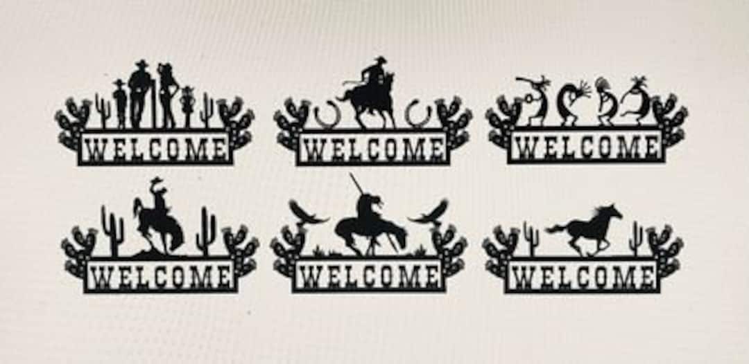 Western Welcome Cactus Signs !! DXF SVG - Etsy
