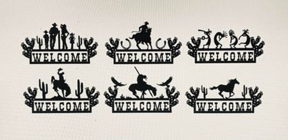 Western Welcome Cactus Signs DXF SVG - Etsy Australia