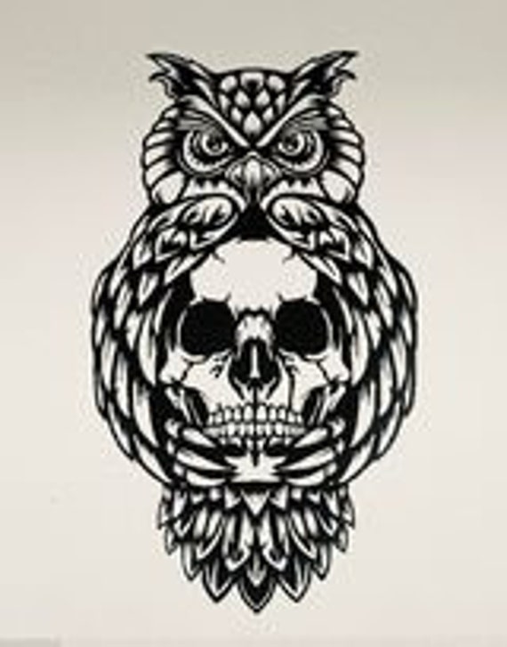 Sugar Skull Owl Outline