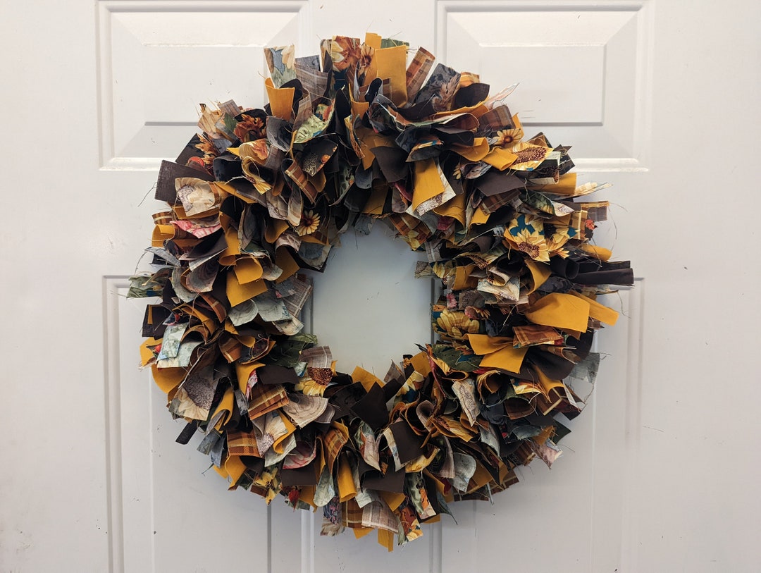 Fall Rag Wreath 14 Inch - Etsy