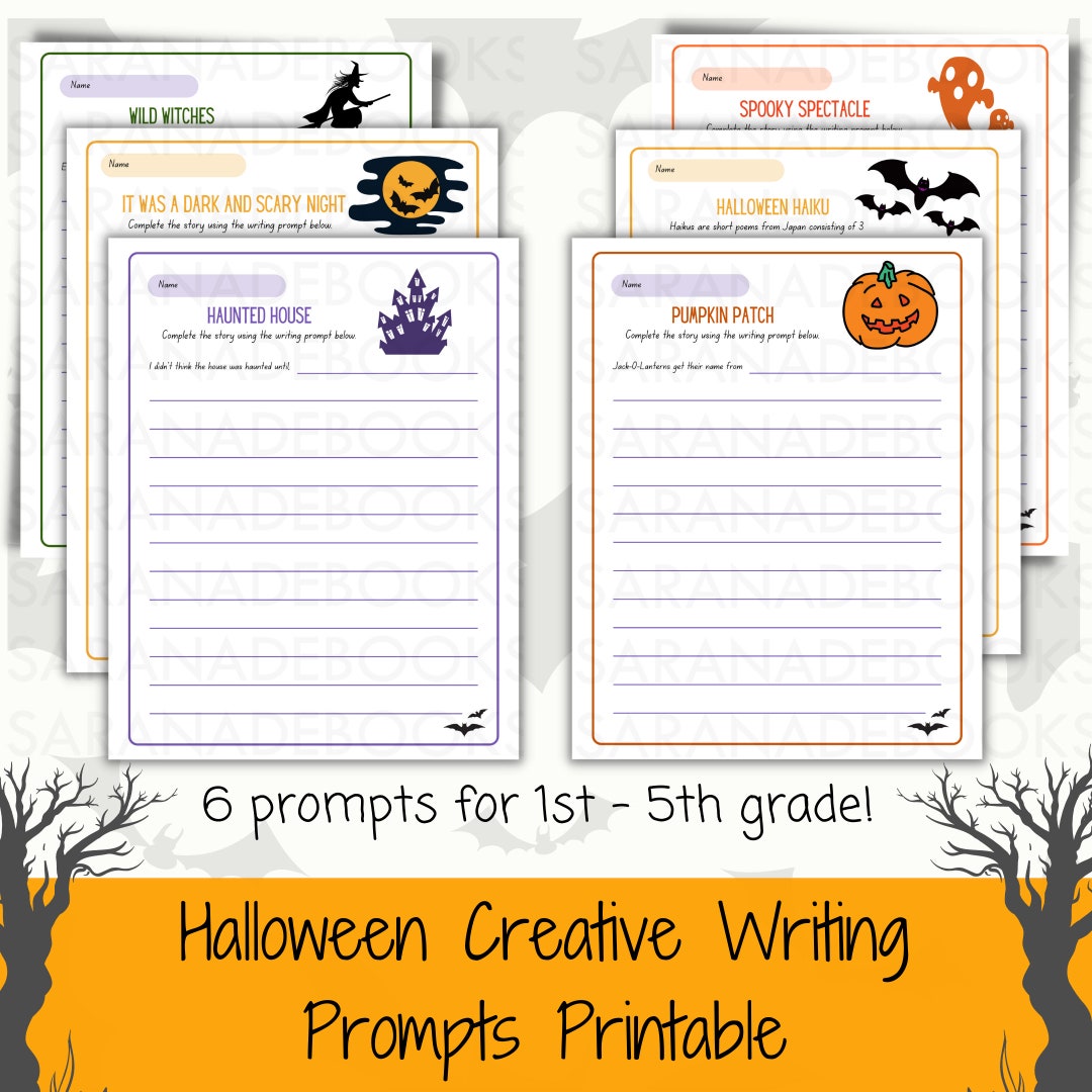 Halloween Creative Writing Printables for Teachers, Guided Prompts for ...