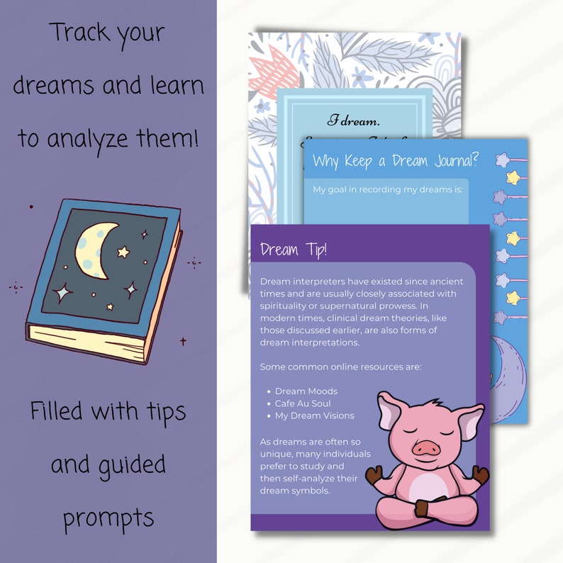 Dream Journal Printable Dream Recorder Dreams Printable - Etsy