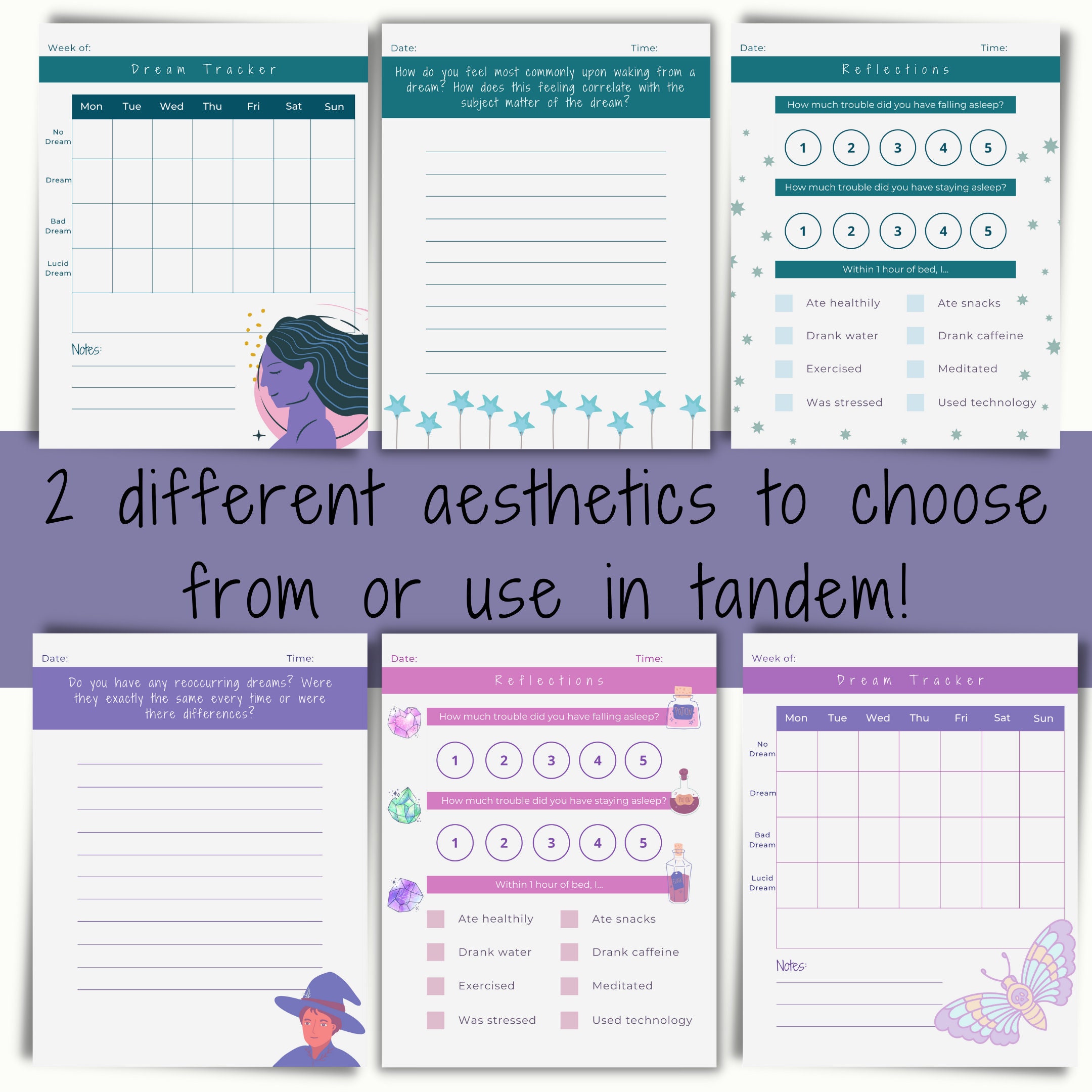 Dream Journal, Printable Dream Recorder, Dreams Printable, Dream ...