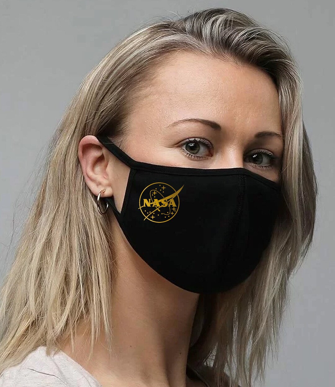 NASA Insignia Gold Logo Fashion FACE MASK Cotton Washable - Etsy