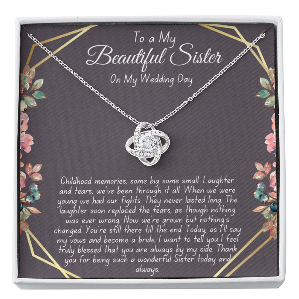 Sister Wedding Gift From Bride, Sister of the Bride Necklace, Sister ...