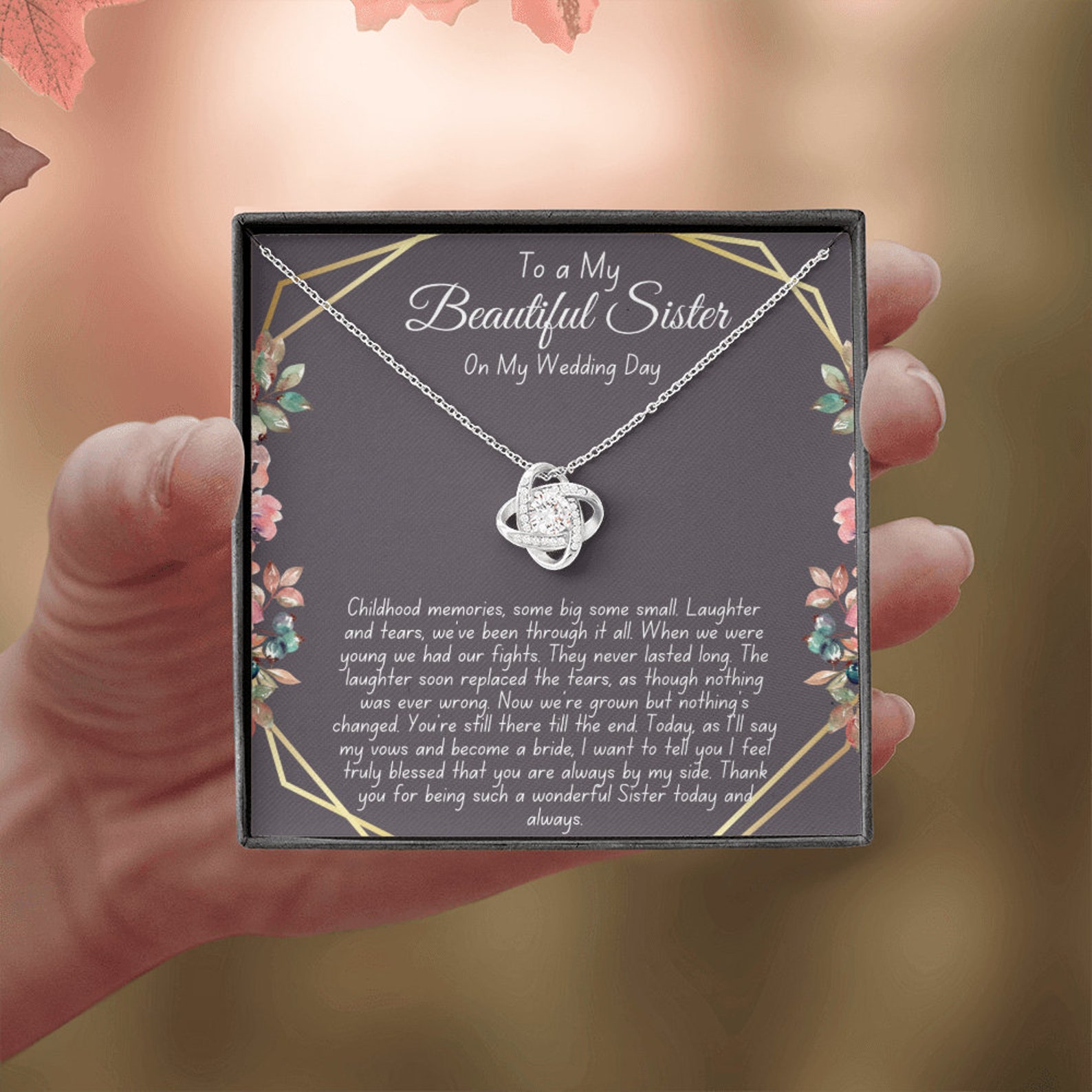 Sister Wedding Gift From Bride, Sister of the Bride Necklace, Sister ...