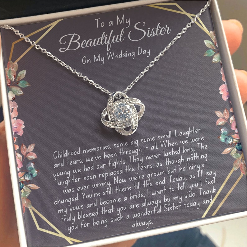 Sister Wedding Gift From Bride, Sister of the Bride Necklace, Sister ...