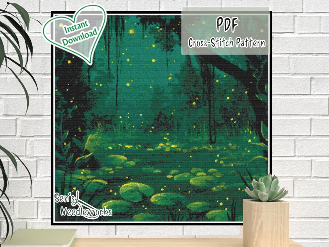 Mythical Swamp - Cross Stitch Pattern, Full Coverage Cross Stitch ...