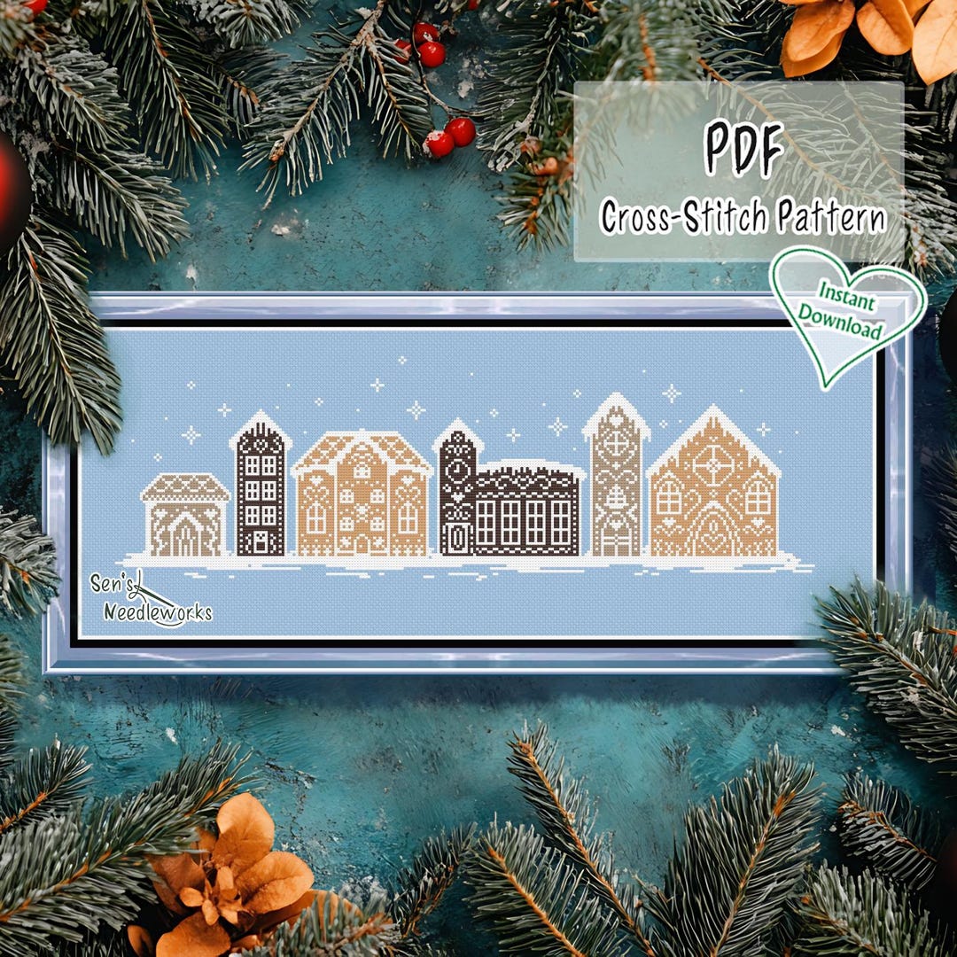 Gingerbread Road Cross Stitch Pattern, PDF Download - Etsy