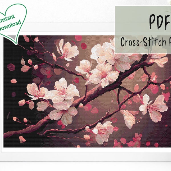 Cherry Blossom Cross Stitch Patterns - Etsy