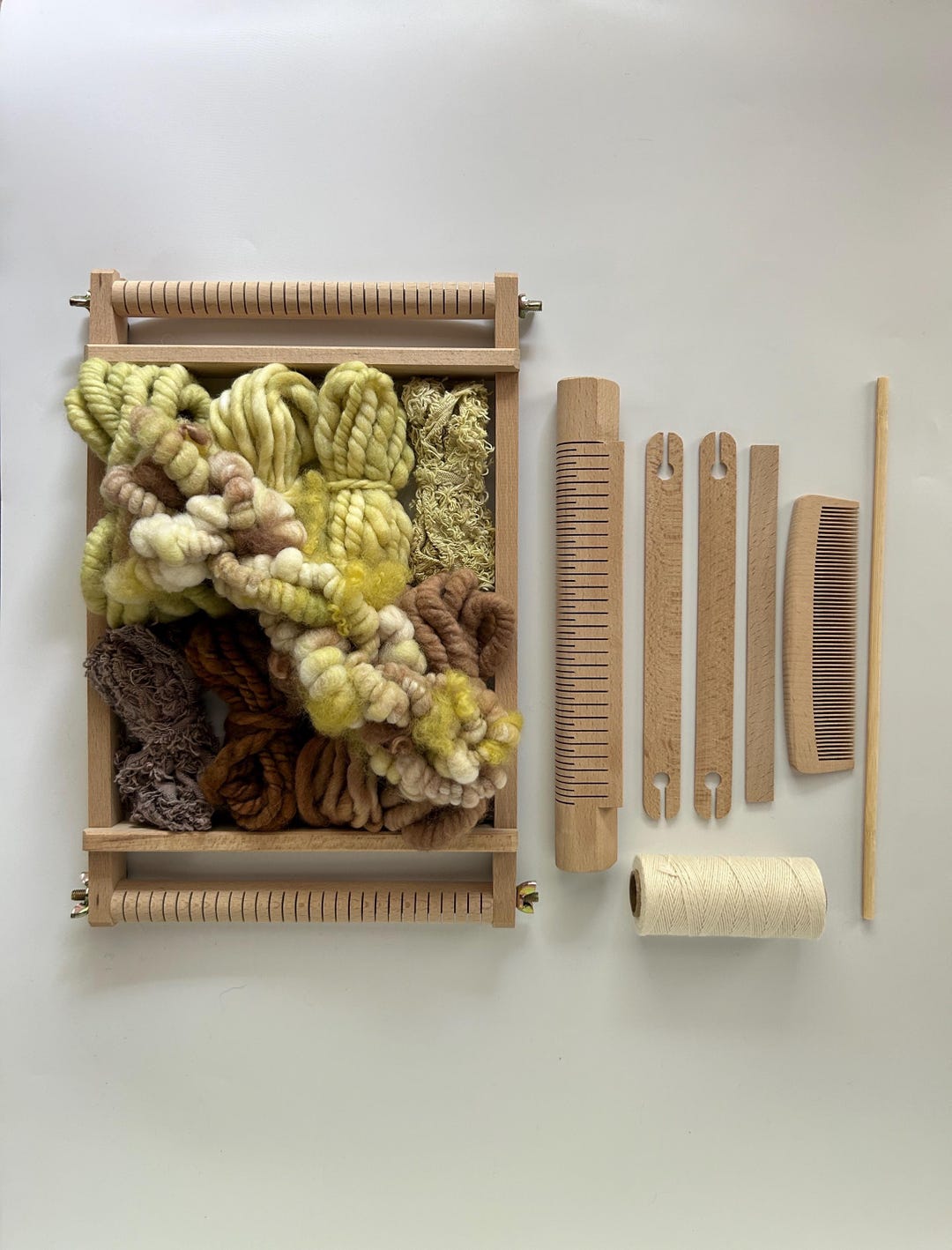 Table Top Weaving Loom Made in Japan & Small Fiber Pack, Weaving Loom ...