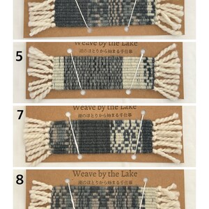 Unique Hand-woven Wool Bookmark: Blue & White Textile Gift for Book ...