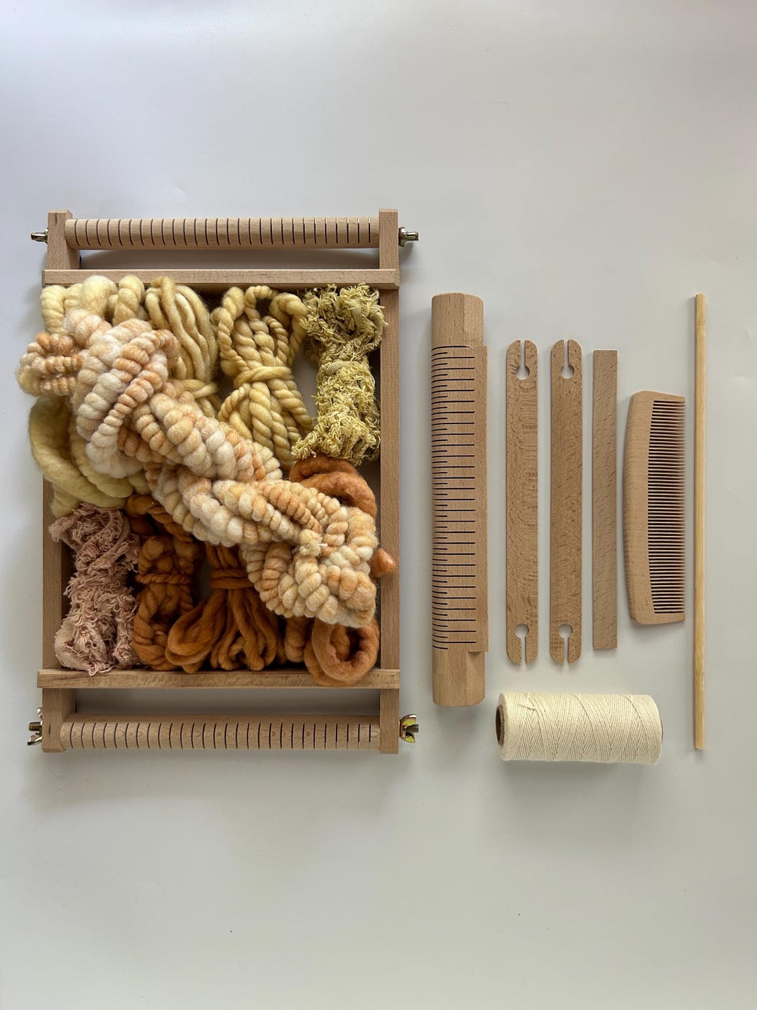 Table Top Weaving Loom Made in Japan & Small Fiber Pack, Weaving Loom ...