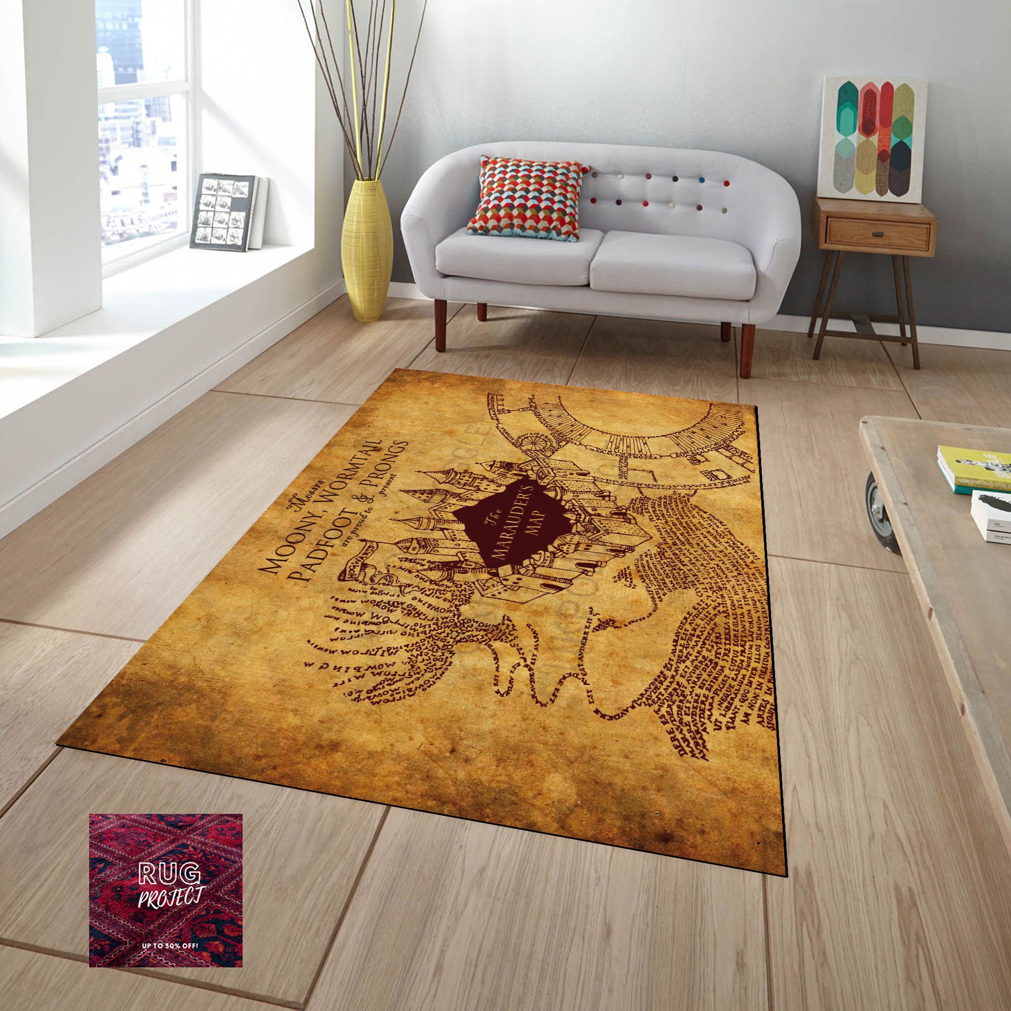 Hogwarts Map Background Rug, Modern Rug, Abstract Picture Rugs ...