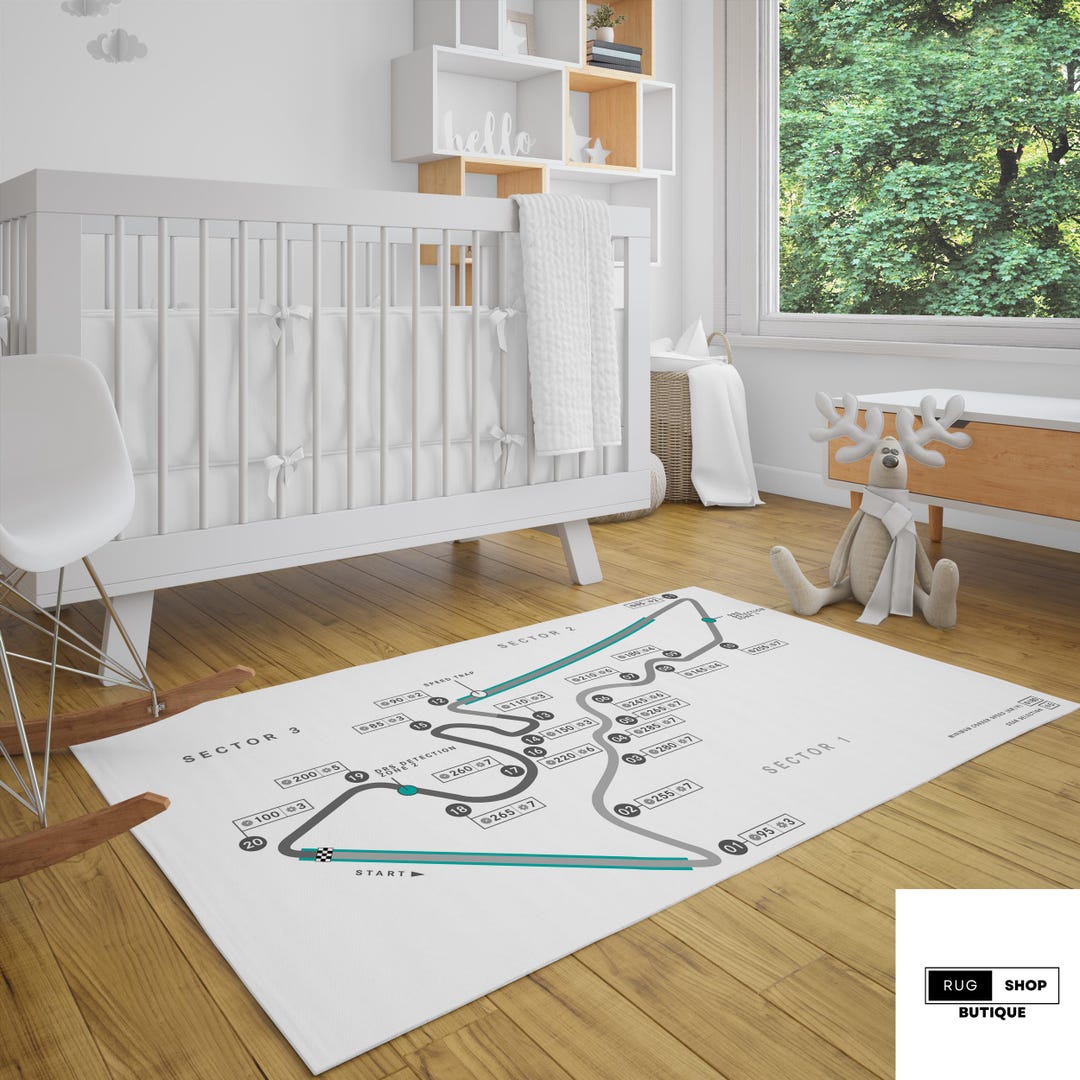 United States F1 Grand Prix Rug, Modern Rug, Circuit Map Rugs ...