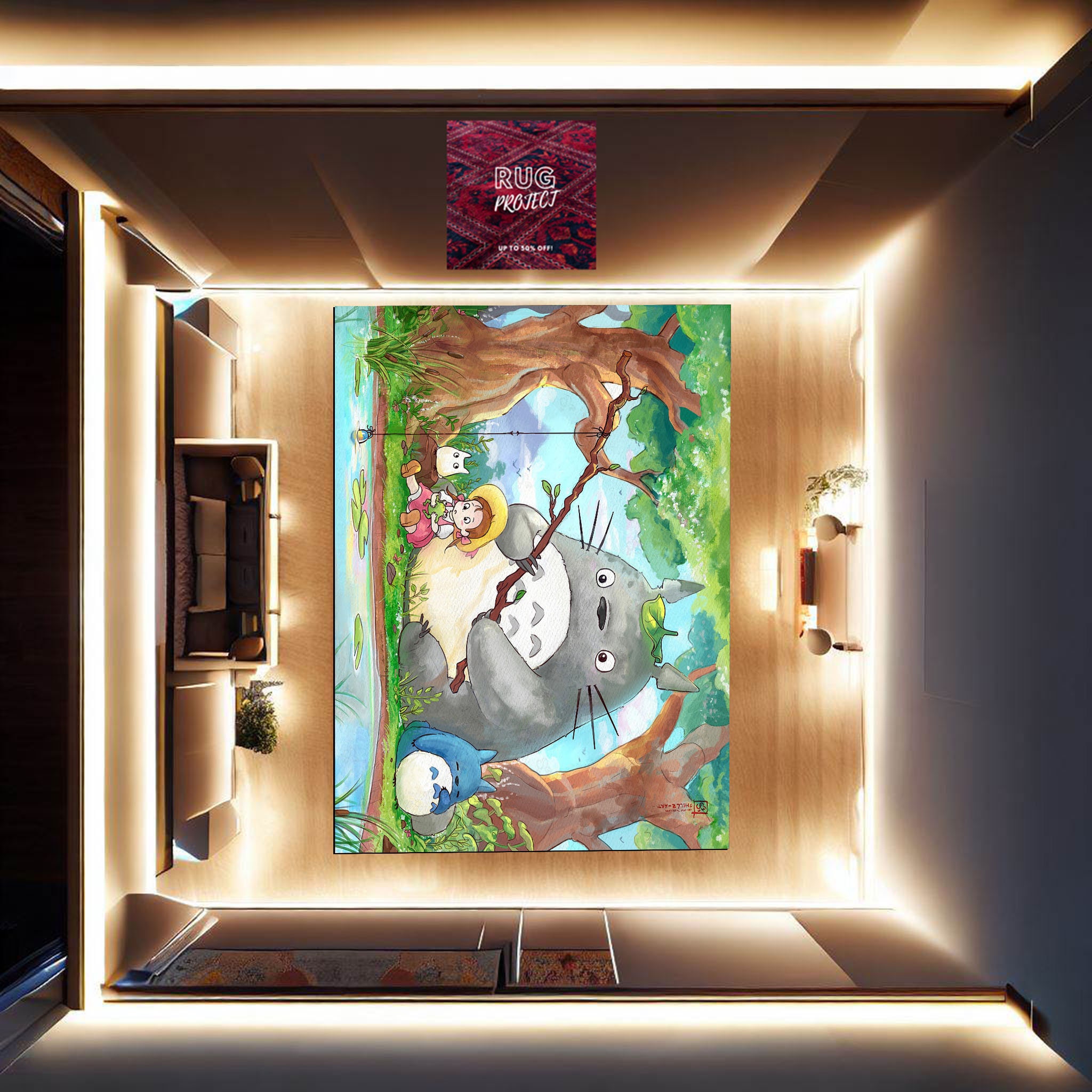 Studio Ghibli Rug, Kiki Rug, Abstract Picture Rugs, Minimalist Rug ...