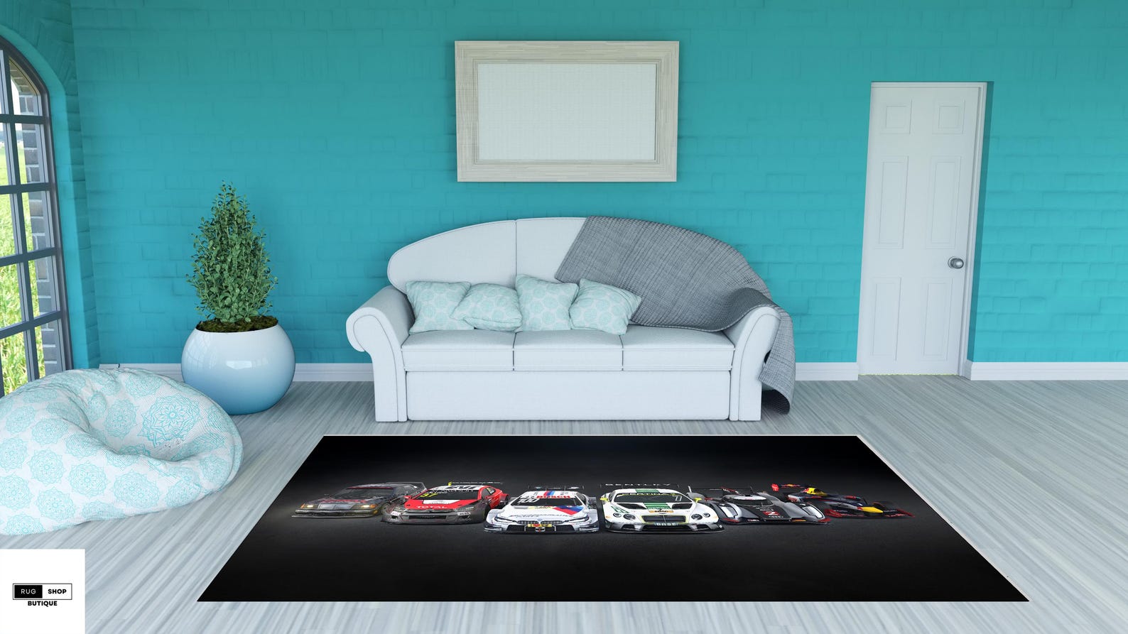 Sim Racing Rug, Modern Rug, Abstract Picture Rugs, Minimalist Rug, for ...
