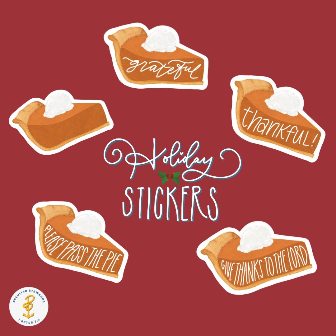 Pumpkin Pie Stickers: Gratitude, Thanksgiving Holiday Stickers 2025 - Etsy