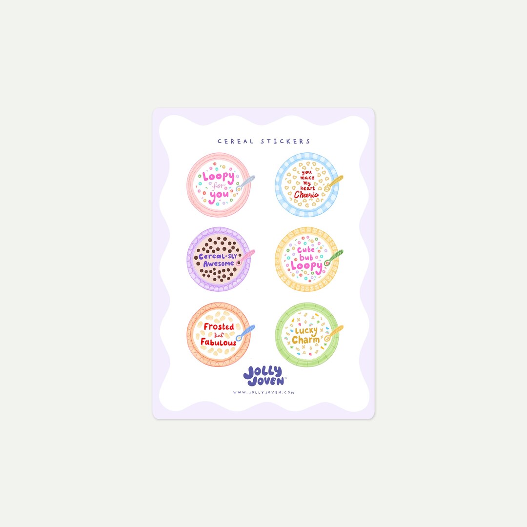 Cereal Sticker Sheet - Etsy
