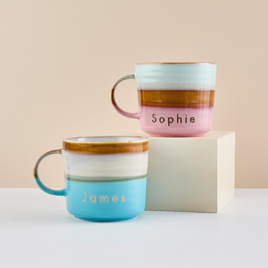 Personalized Laser Engraved Ceramic Mug - Reactive Glaze Stoneware - Etsy