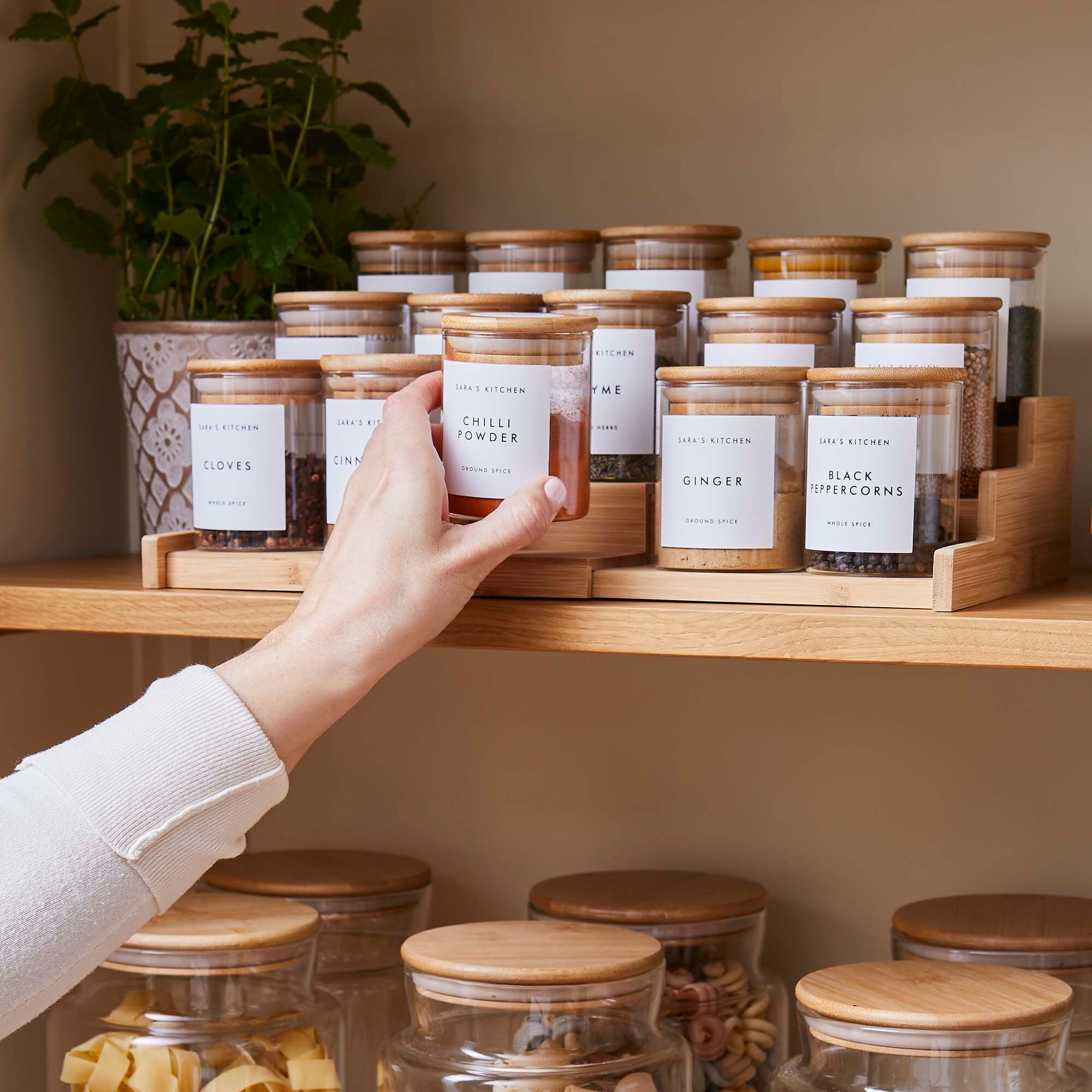 Bamboo spice jars store