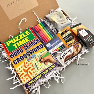 Puzzle Book Gift Box, Relaxation Gift, Puzzlers Gift Box, Tea Break ...
