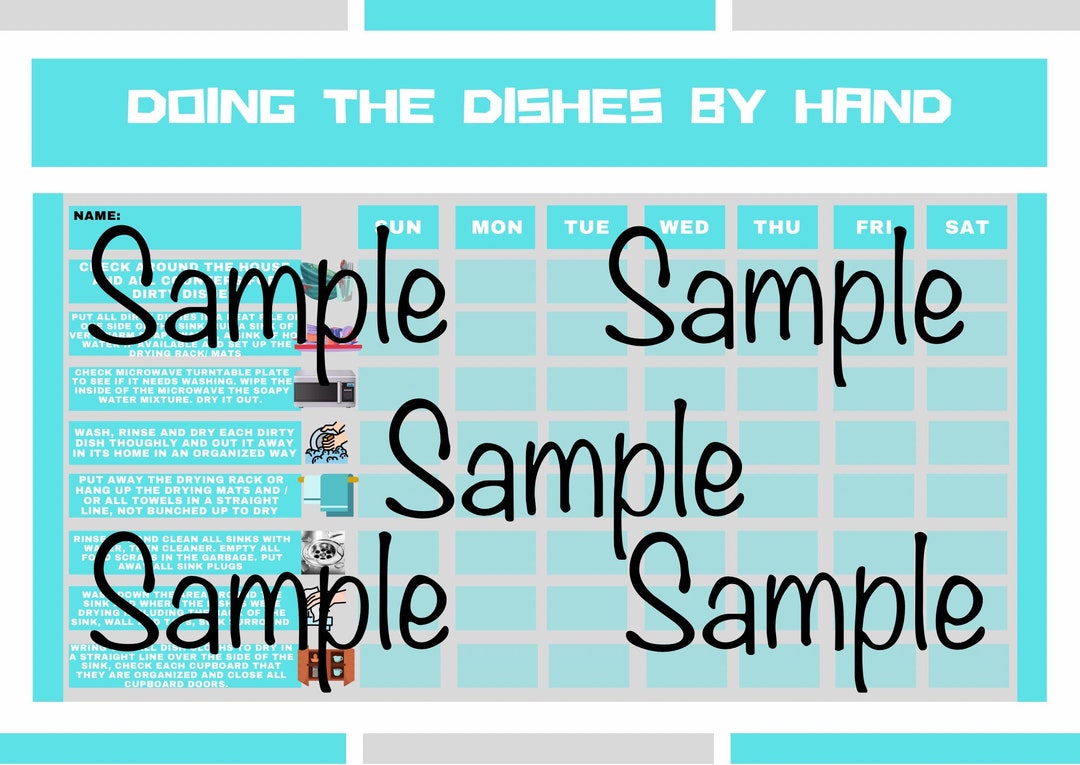 Washing Dishes by Hand for Older Individuals - Task Breakdown - Etsy