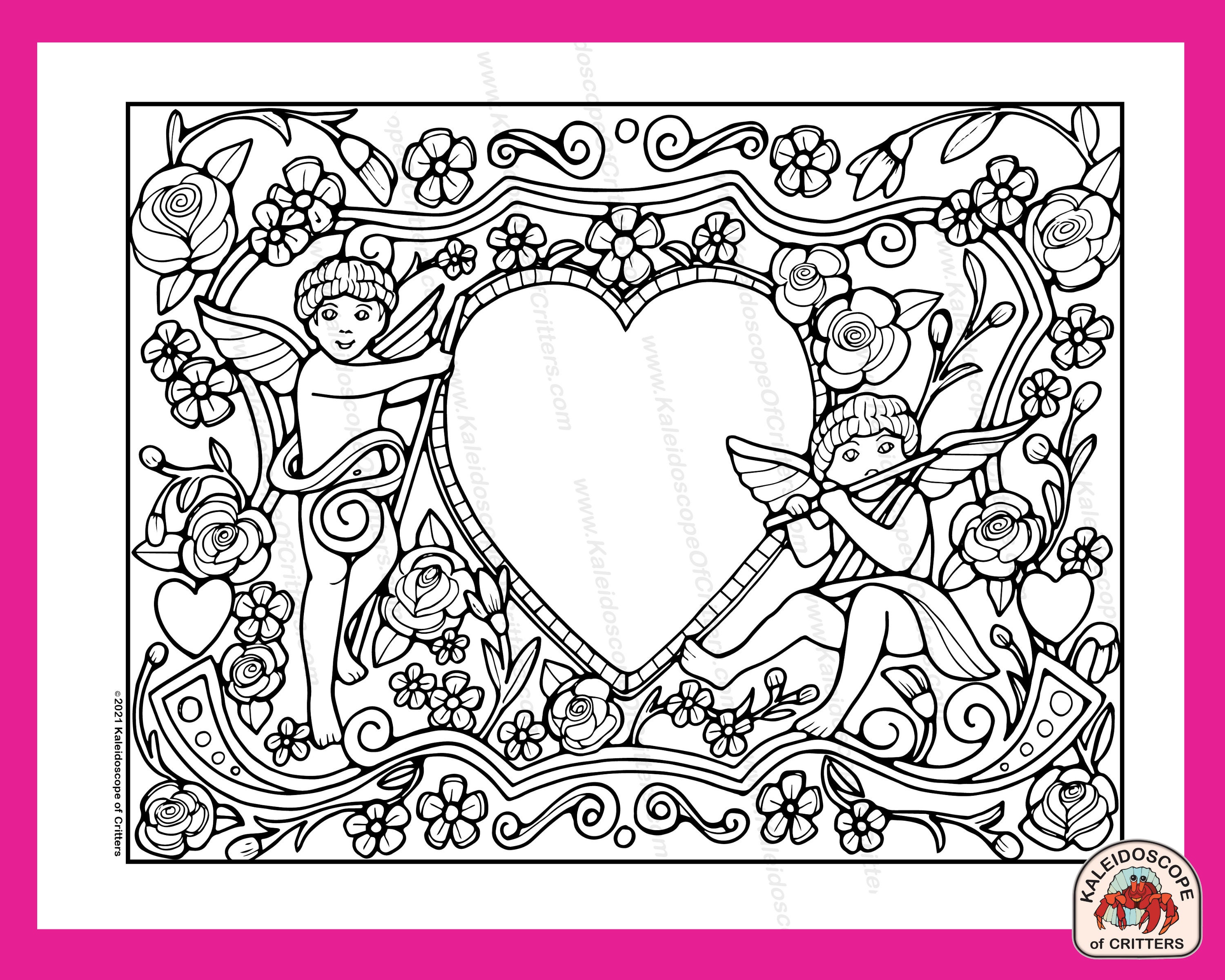 6 Valentine's Day Coloring Pages - Etsy