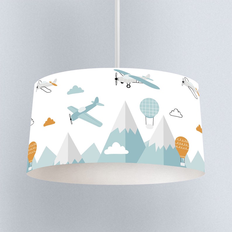 Personalized Pastel Tone Pendant, Scandinavian Mountain Themed Ceiling ...