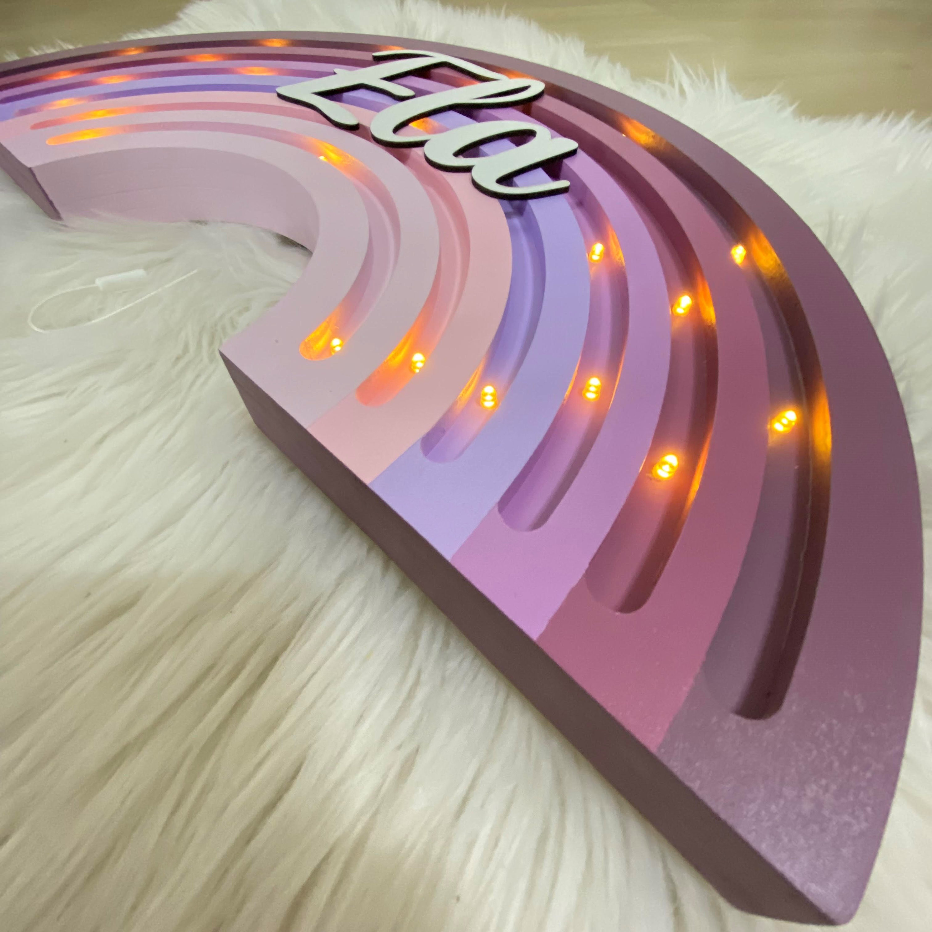 Personalized Rainbow Led Light, Wall Mounted Lamp, Colorful Led Light ...