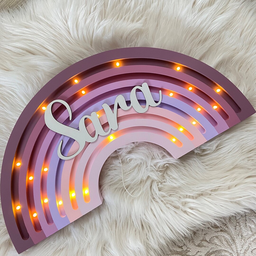 Personalized Rainbow Led Light, Wall Mounted Lamp, Colorful Led Light ...