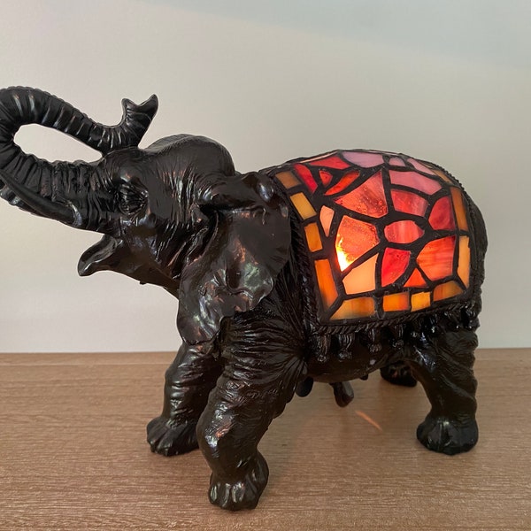 Stained Glass Elephant Lamp - Etsy