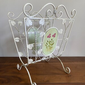 Vintage French Country Beige Metal Magazine Rack - Etsy