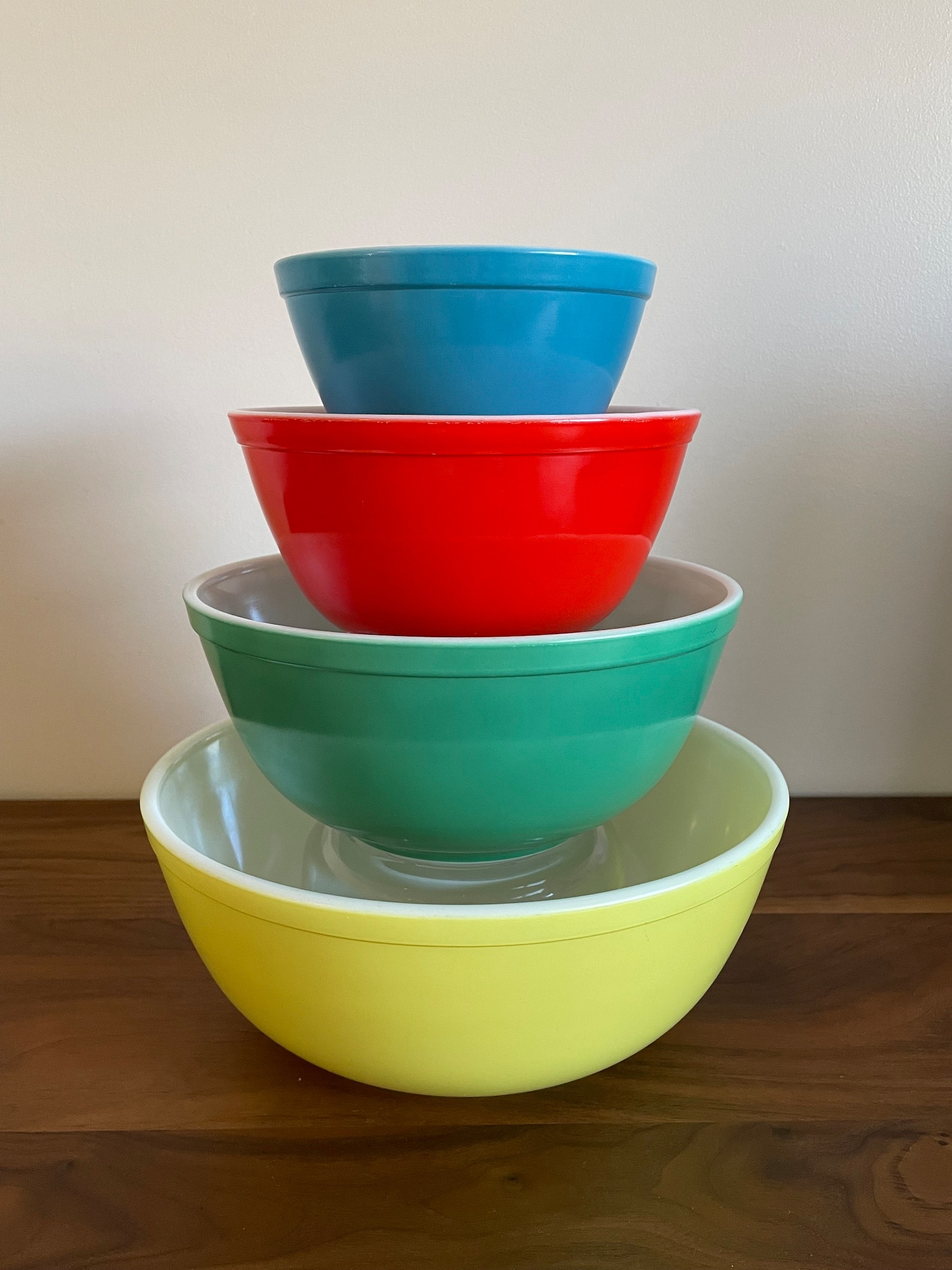 Vintage Pyrex Primary Colors Mixing Bowls - Etsy