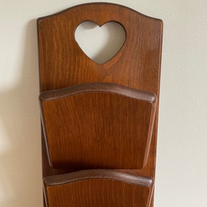 Vintage Wooden Mail Holder/organizer & Key Hook Wall Hanging - Etsy
