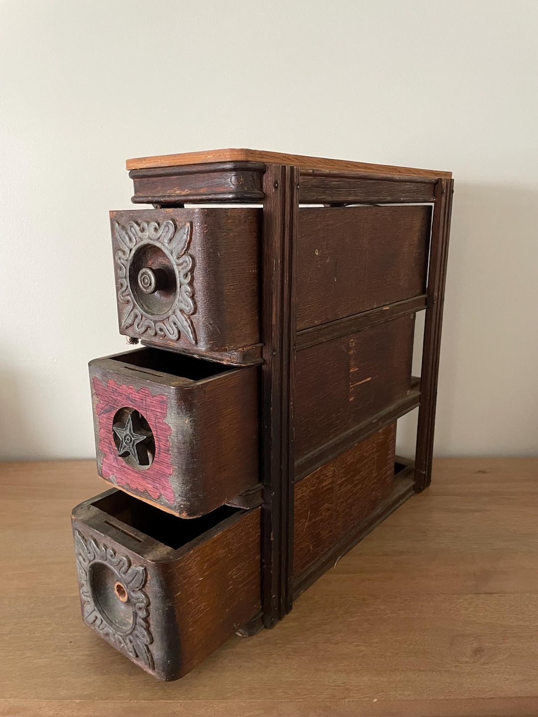 Vintage Wooden 3-drawer Singer Sewing Box - Etsy