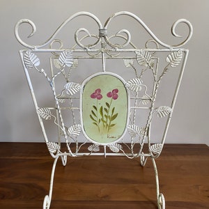 Vintage French Country Beige Metal Magazine Rack - Etsy
