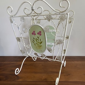 Vintage French Country Beige Metal Magazine Rack - Etsy